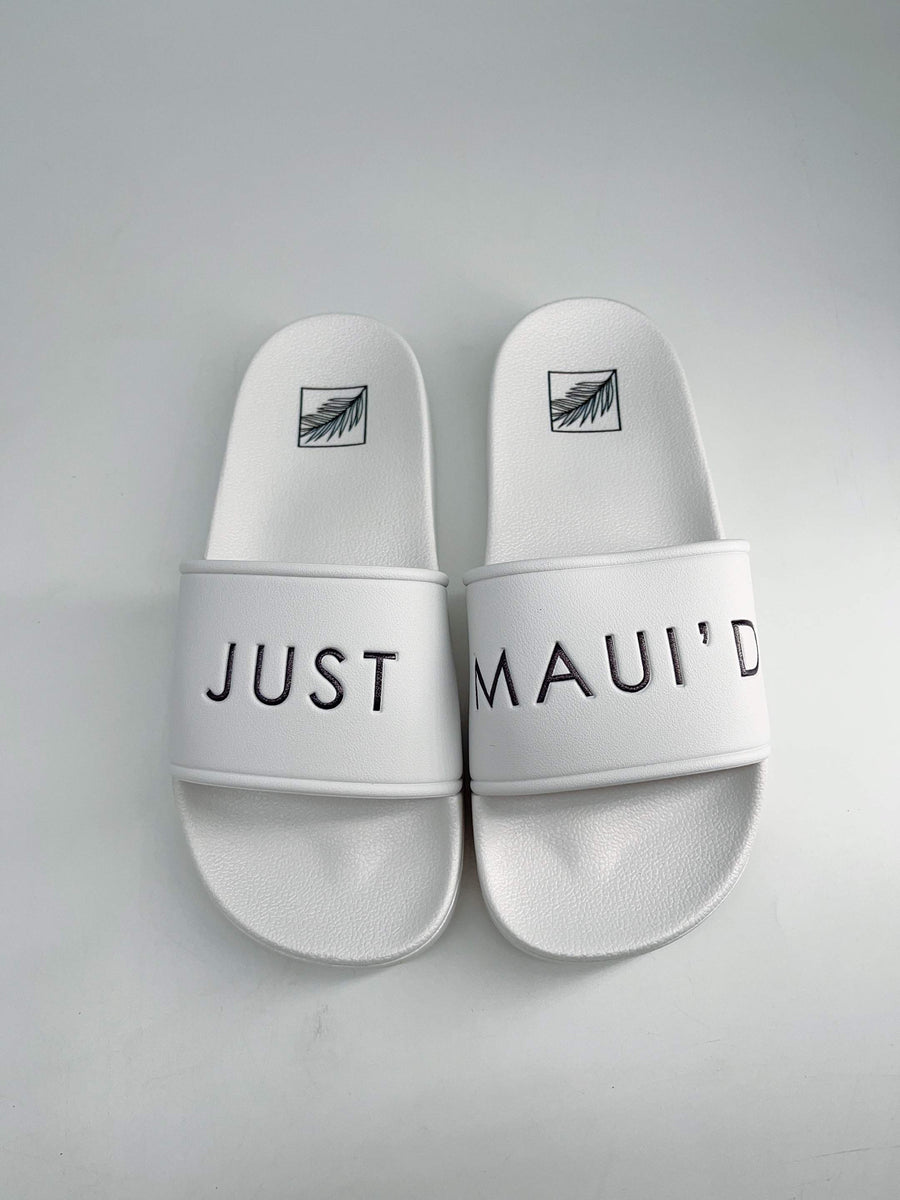 JUST MAUI’D Slides | White – Tropical Goddess