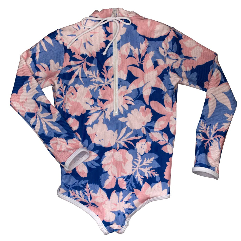 Lain Snow Mini Rashguard | Montage Blue/ Pink Tiare Hawaii X Lain Snow ...